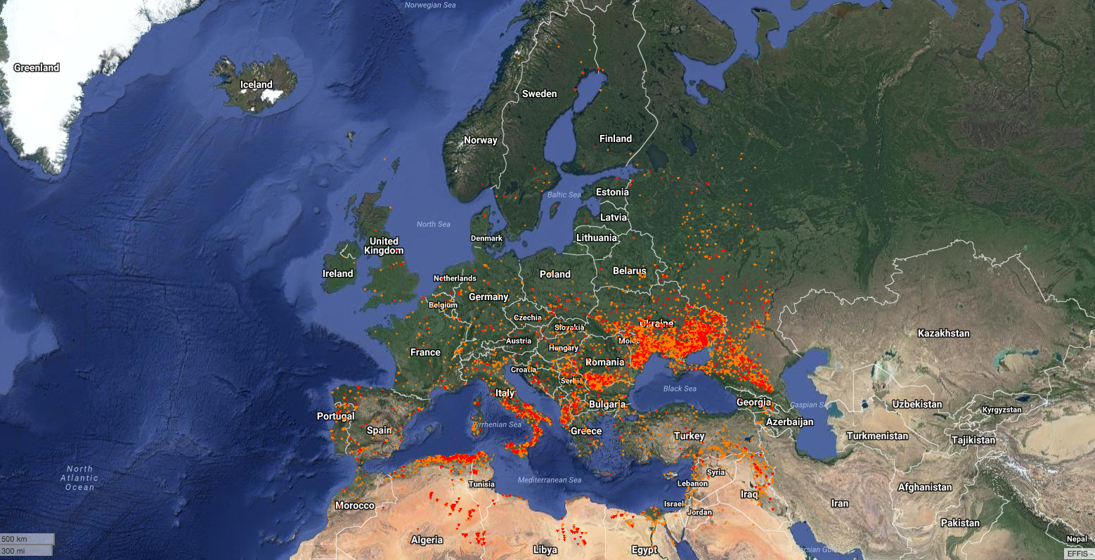 This is how much of the world is currently on fire