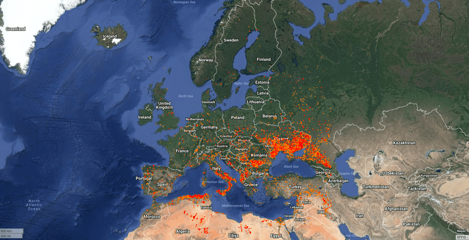 This is how much of the world is currently on fire