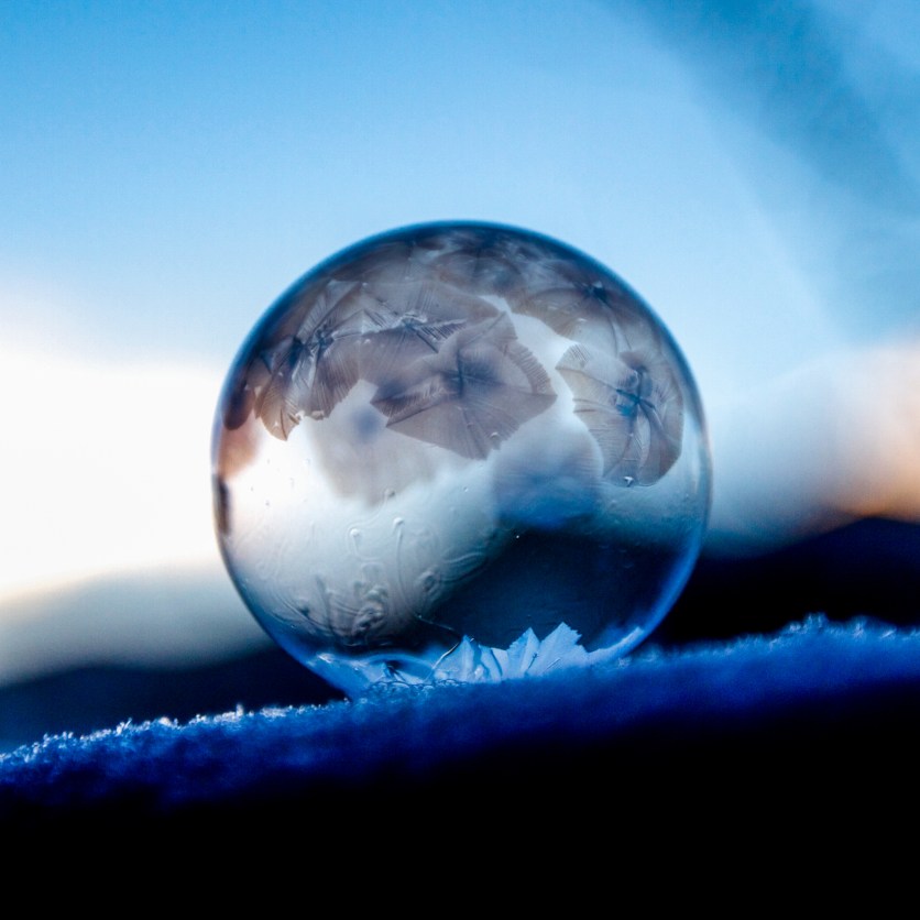 Turn soap bubbles into magical frozen orbs