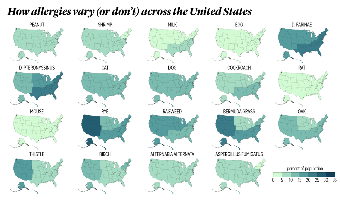 The most common allergies across the US, ranked