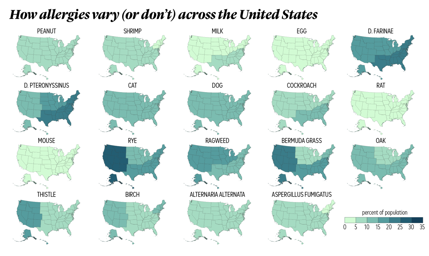 The most common allergies across the US, ranked