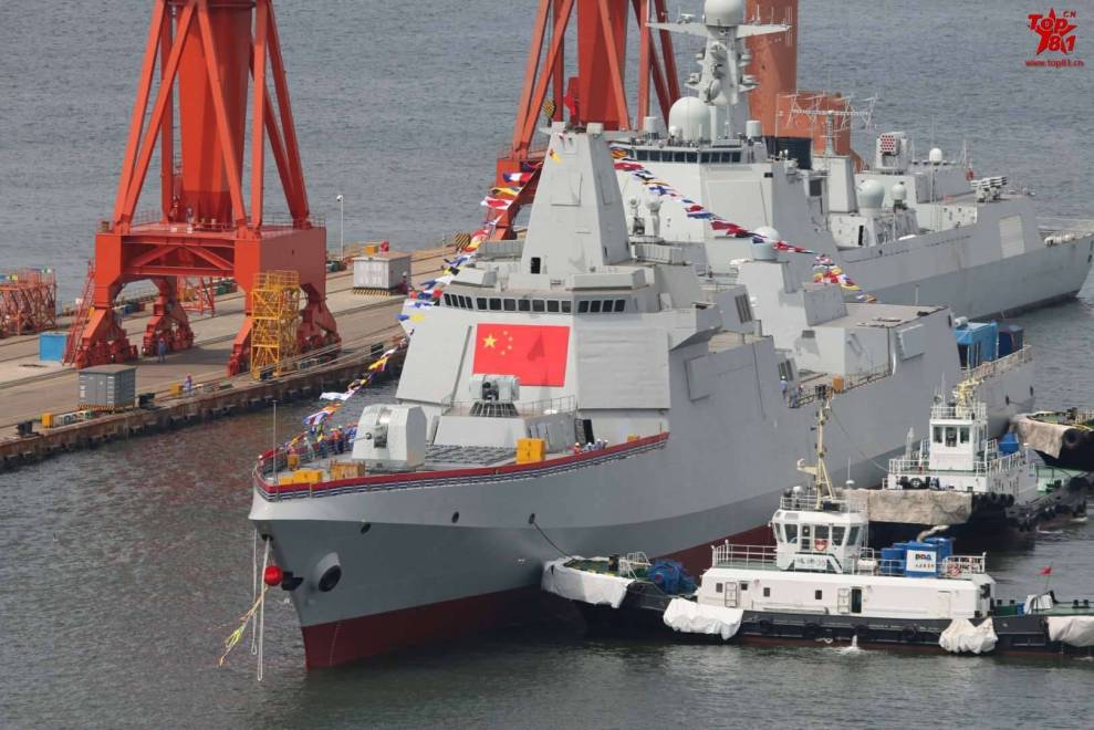China launched two more massive Type 055 warships