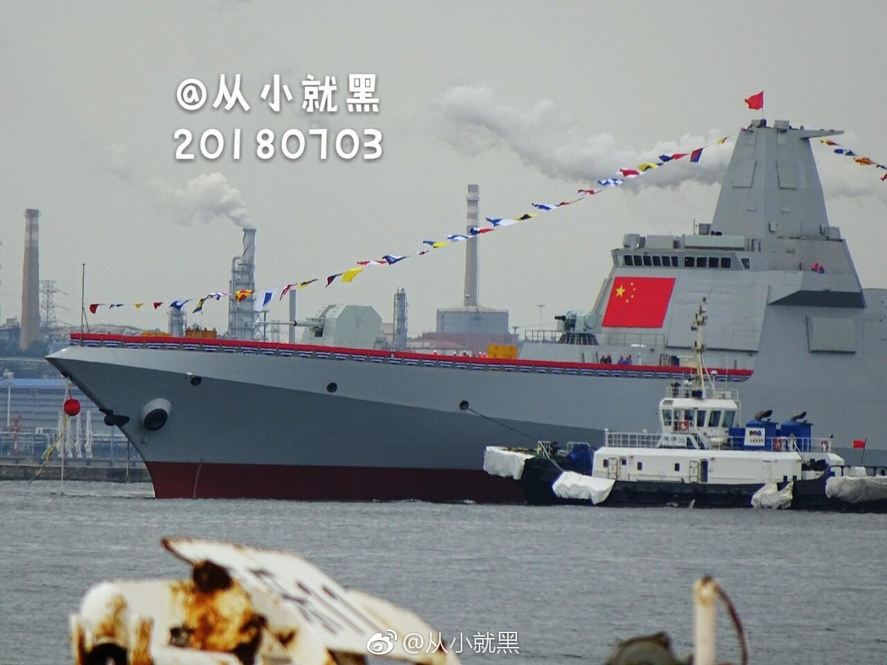 China launched two more massive Type 055 warships