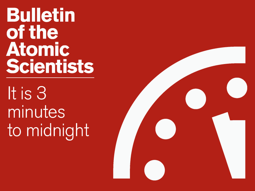 The Doomsday Clock is now closer to midnight than ever before