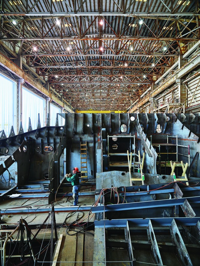 In photos: where Navy warships are built