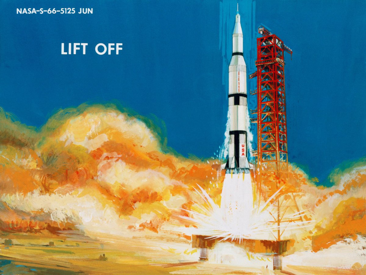 An Apollo Lunar Landing Told Through Vintage Art