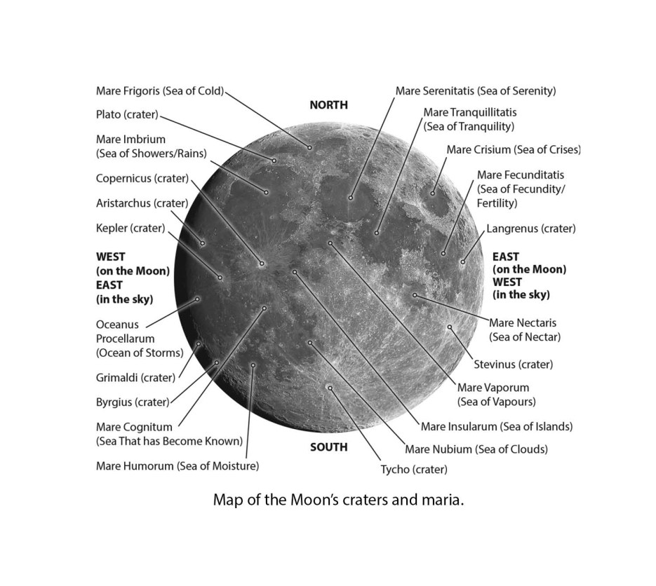 A guide to the moon's craters, seas, and ghostly shine