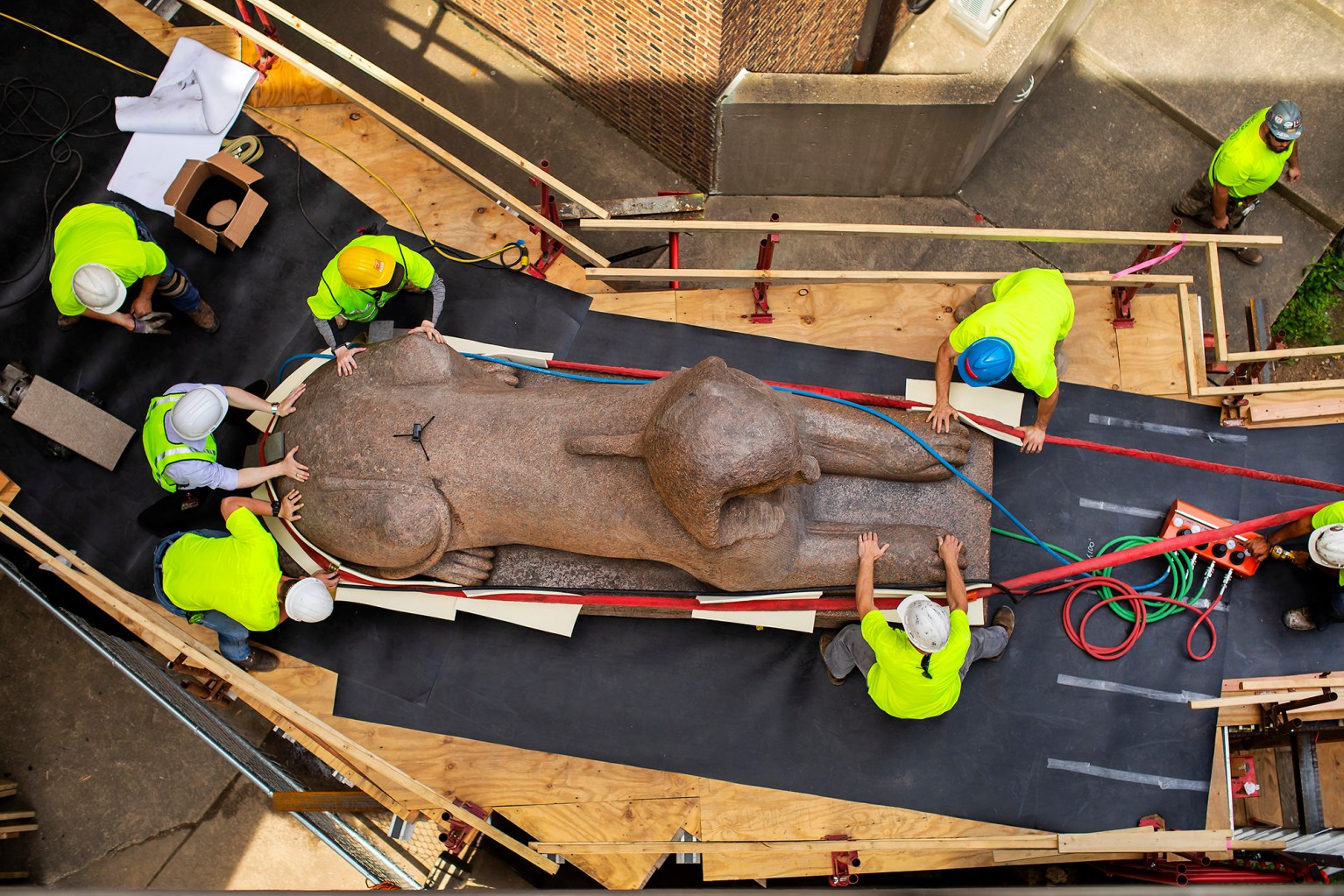 The secret to moving this ancient sphinx? Hoverboards