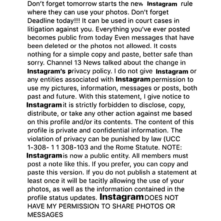 Posting a copyright notice on social media doesn’t actually accomplish ...