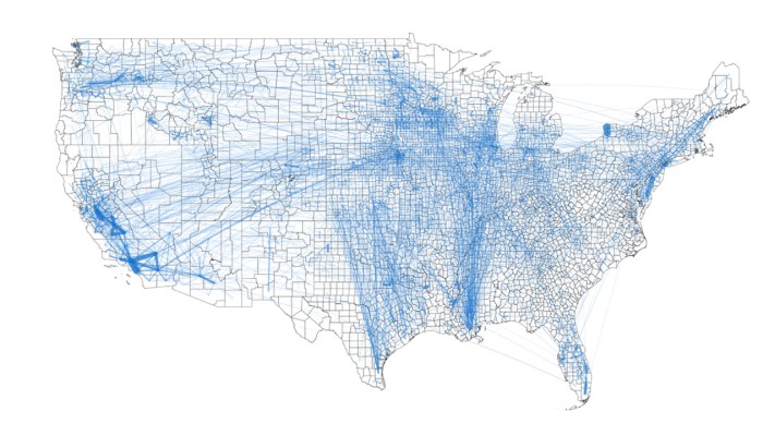 This map shows how food travels from farms to your home