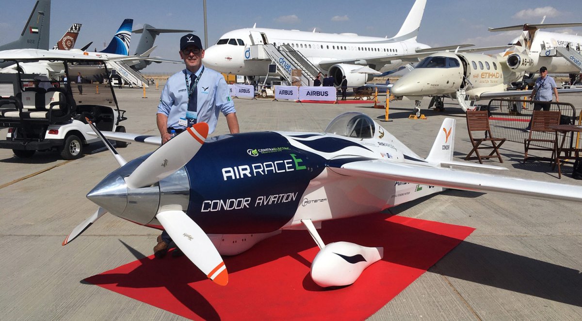 A one-of-a-kind electric racing plane just debuted in Dubai