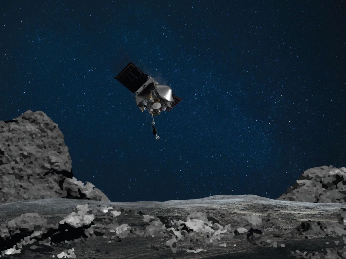 Watch live as the OSIRIS-REx spacecraft snags a chunk of asteroid