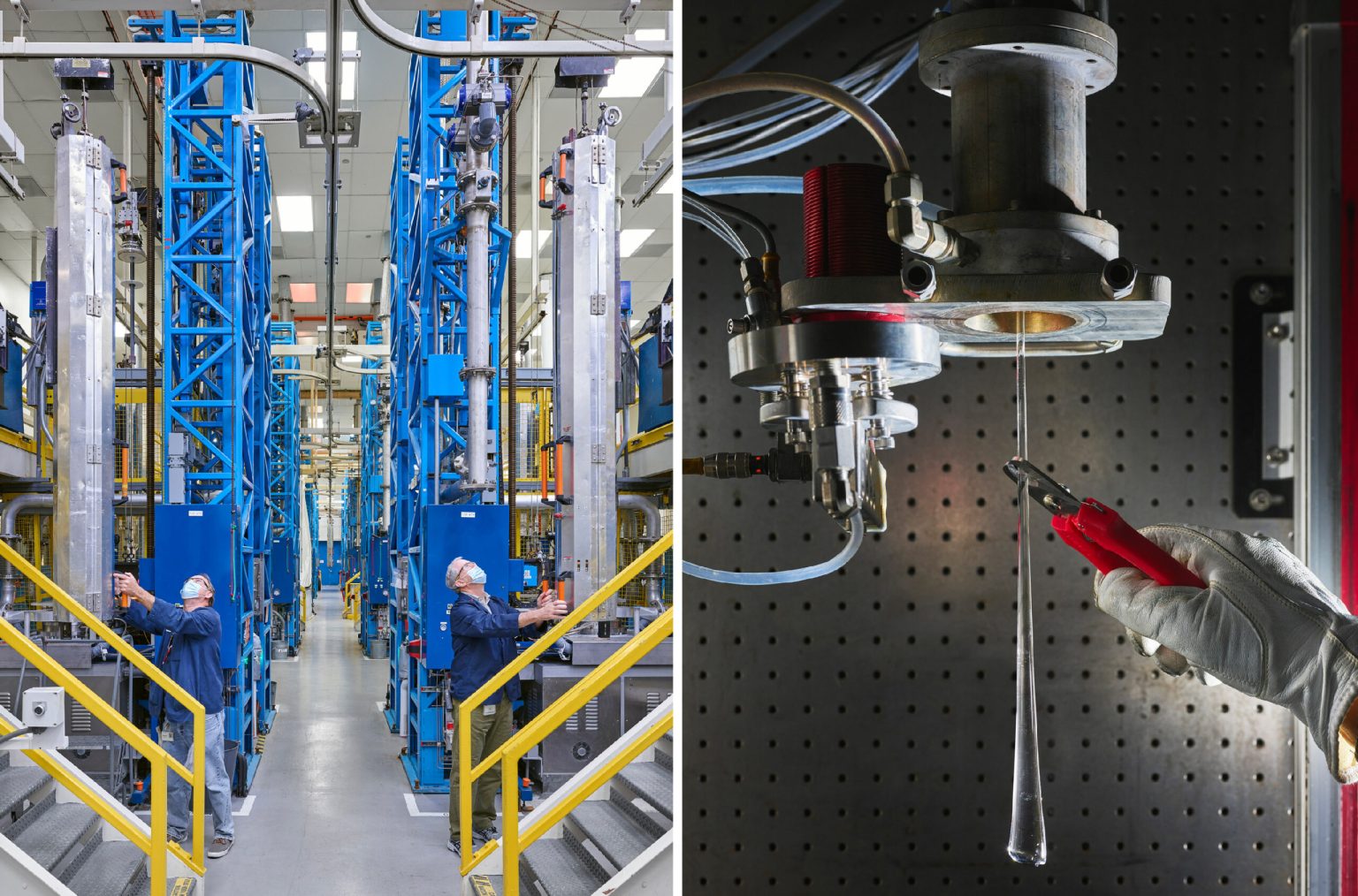 An inside look at how fiber optic glass is made