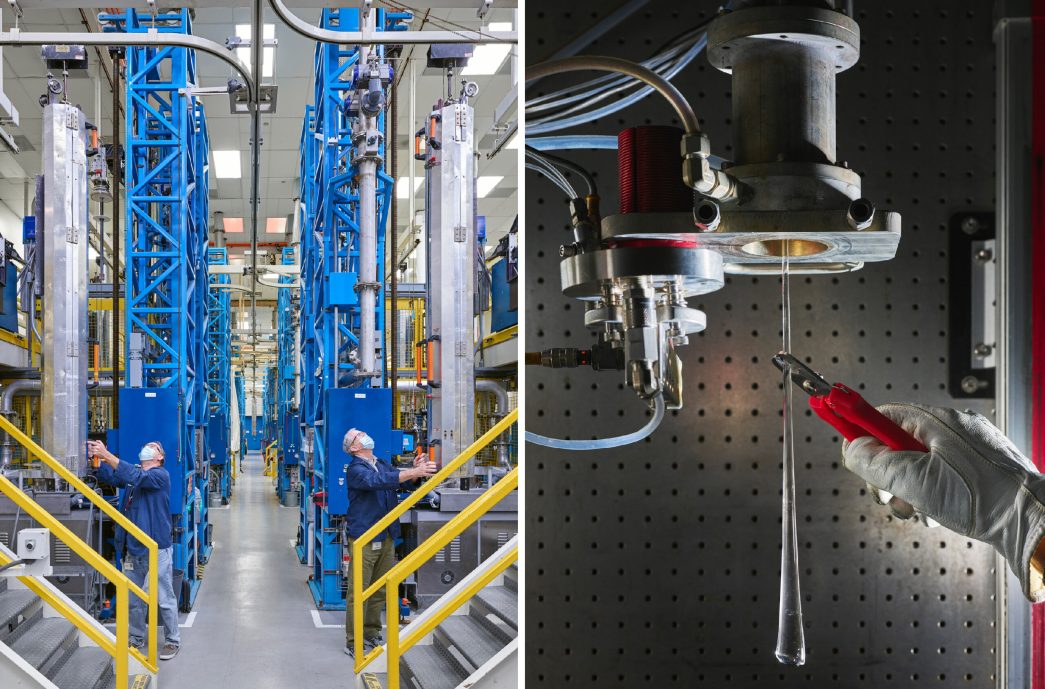 An inside look at how fiber optic glass is made