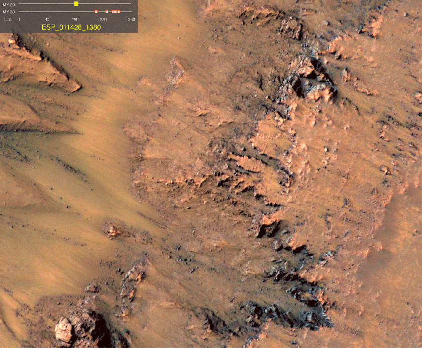 Mars’s mascara-like streaks may be caused by slush and landslides