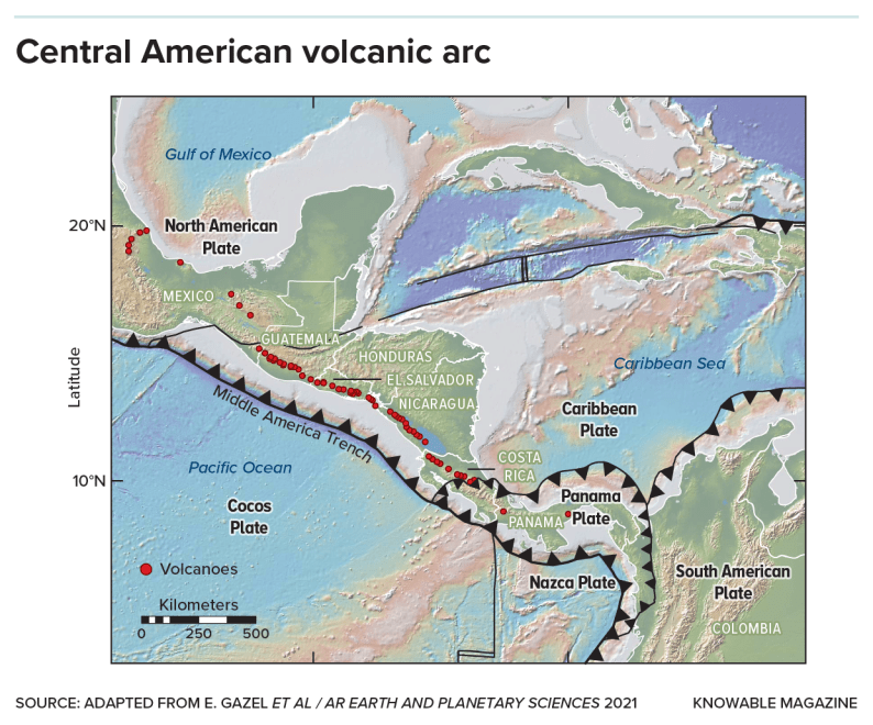 Central American volcanoes offer clues to Earth’s geological evolution ...