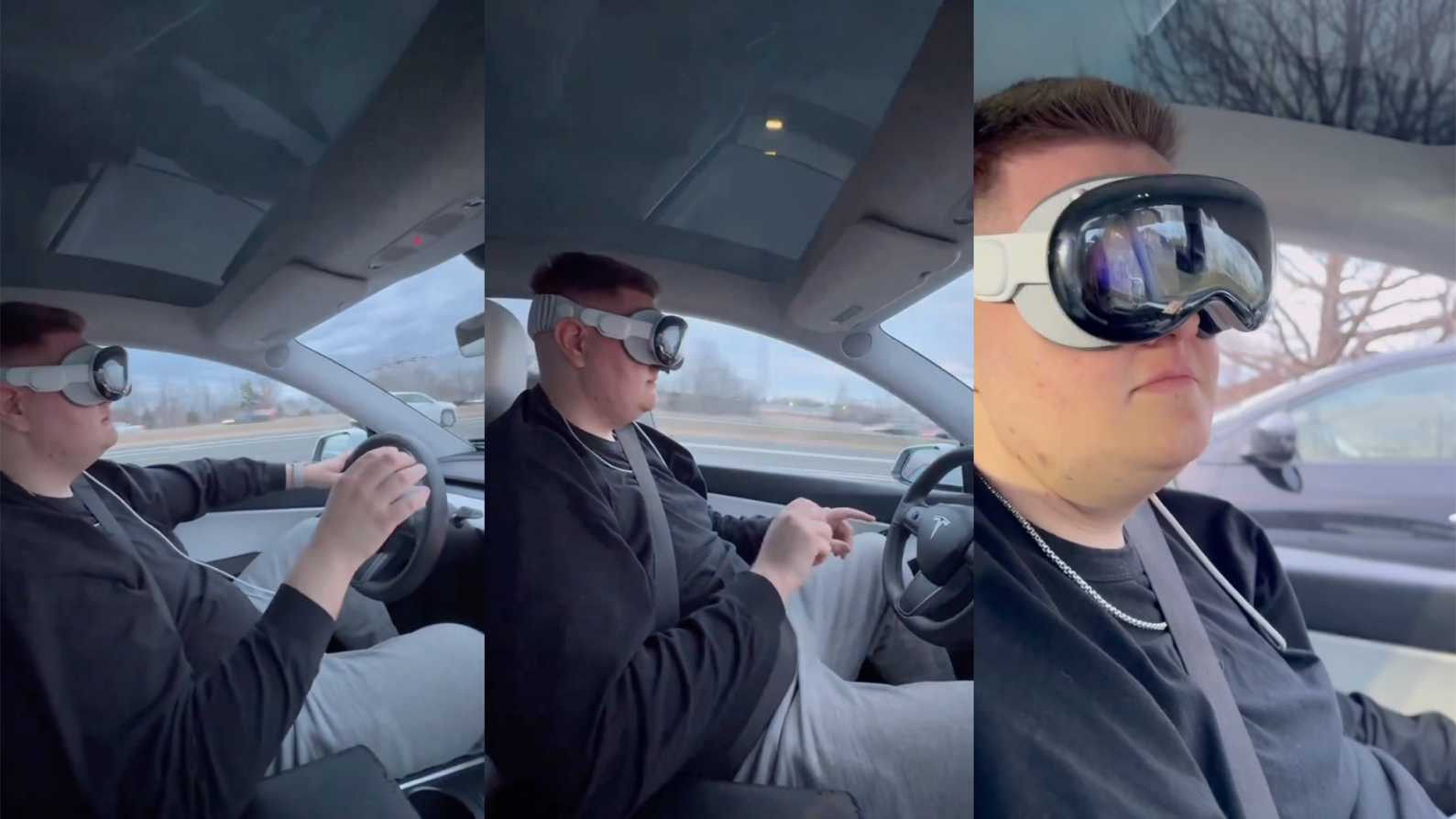 Don't worry, that Tesla driver only wore the Apple Vision Pro for '30 ...