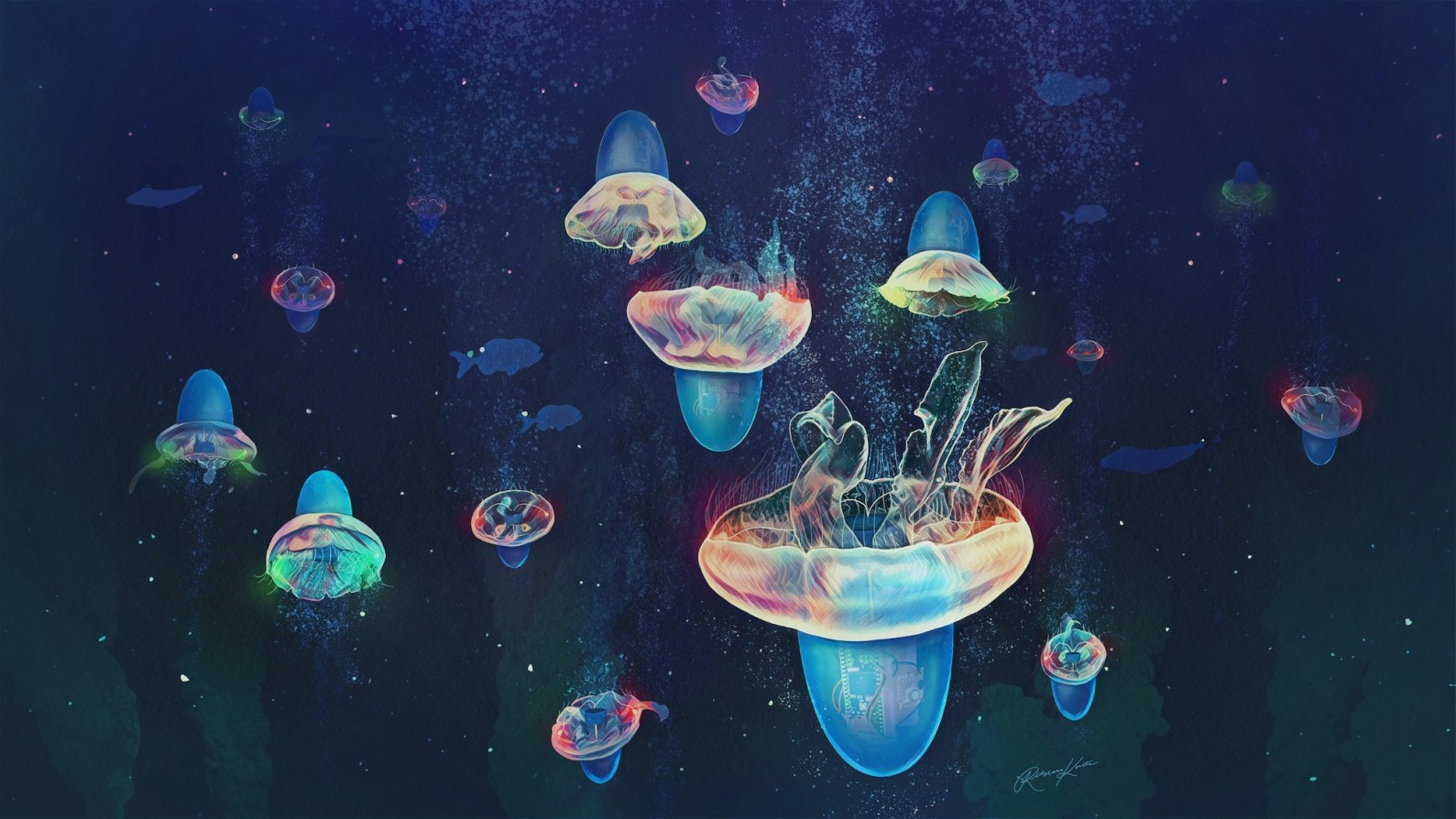Hat-wearing cyborg jellyfish could one day explore the ocean depths ...