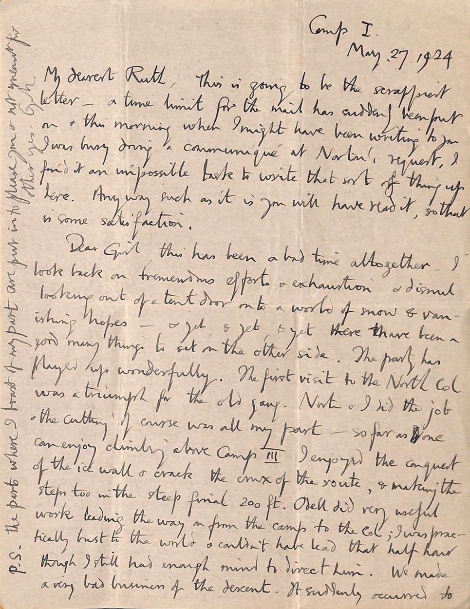 Read the last letters by George Mallory, who died exploring Mt. Everest ...