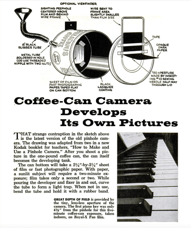 How to make a coffee can camera—in 1961 and today | Popular Science