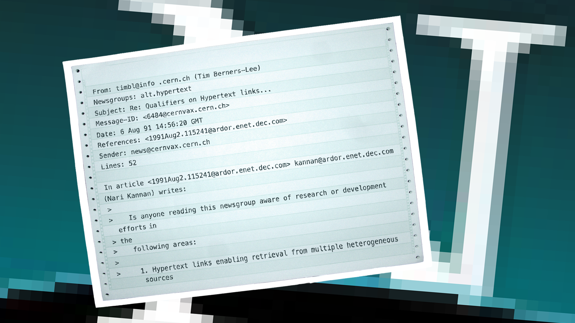 On August 6, 1991, Tim Berners-Lee introduced the World Wide Web ...