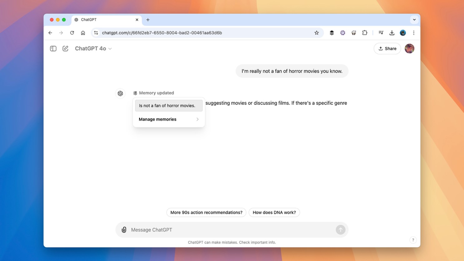 ChatGPT remembers things about you now. But you can switch its memory ...