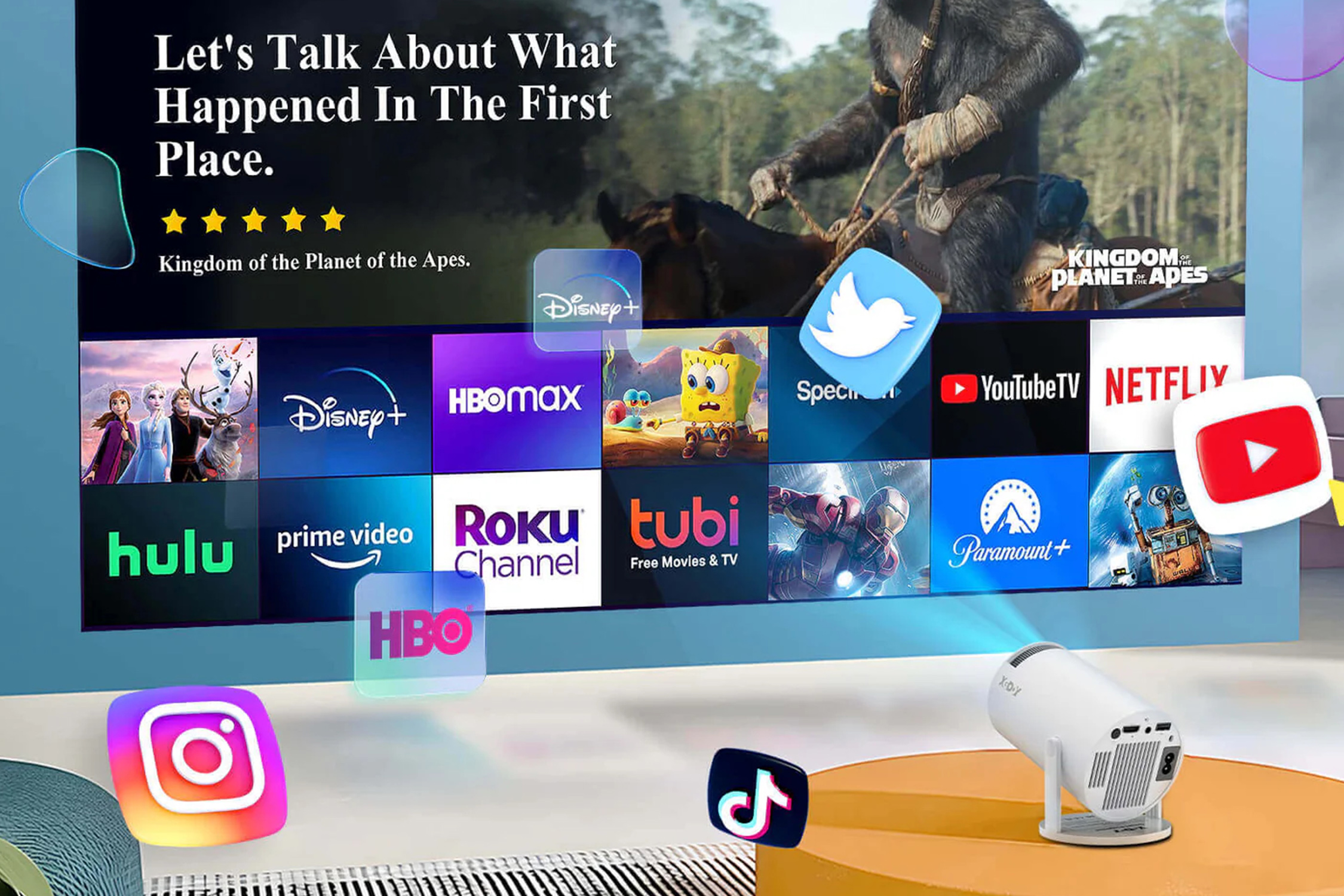 Keep a movie theater in your bag with this mini smart projector ...