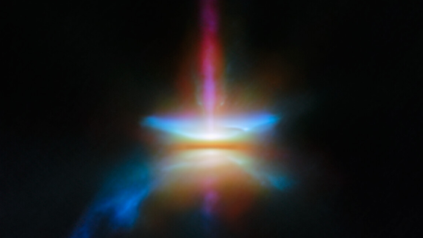 Newborn stars surround a planet-forming disk 450 million light years ...