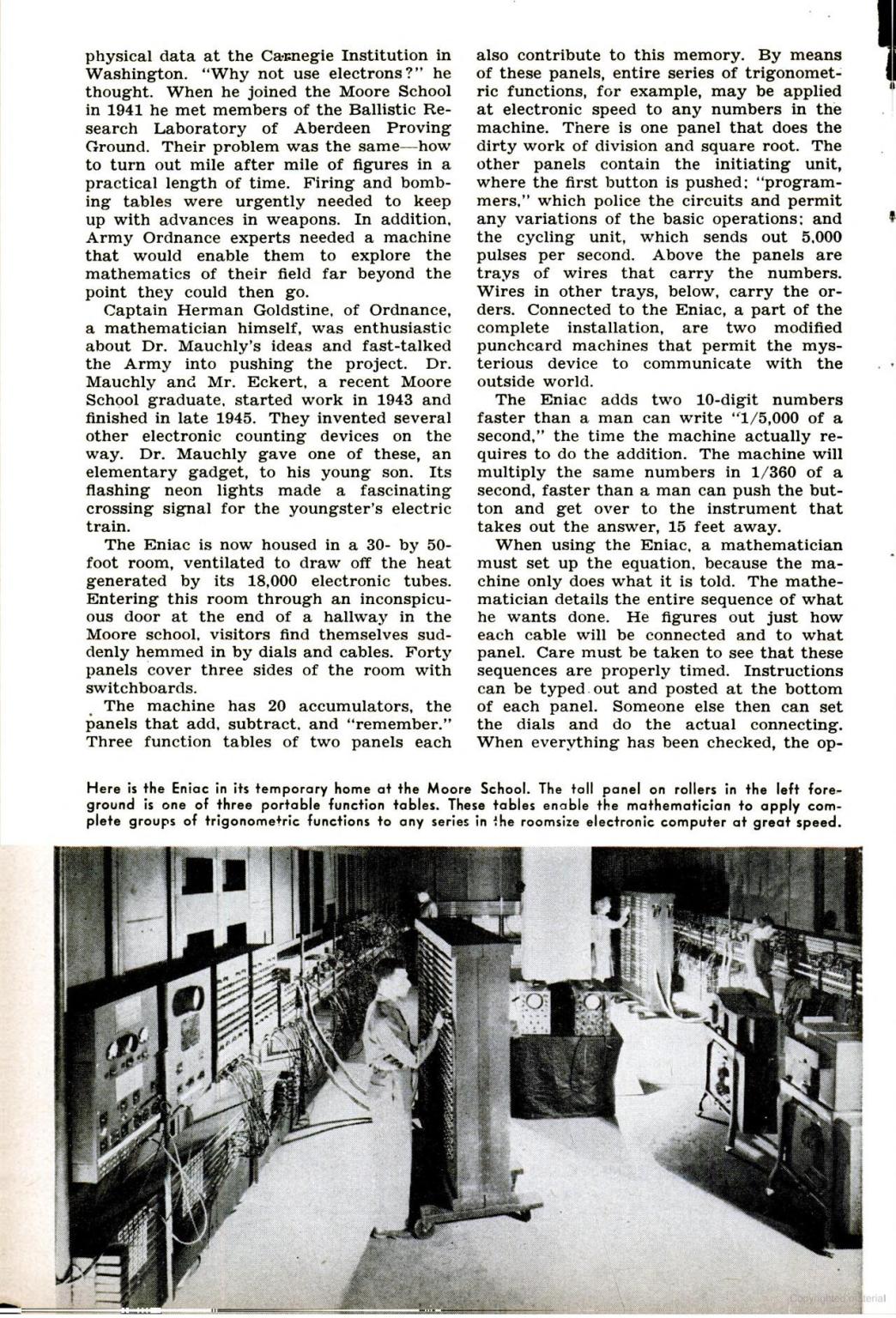 Valentine's Day 1946: The first general-purpose electronic computer ...