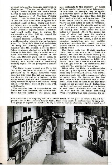 Valentine's Day 1946: The first general-purpose electronic computer ...