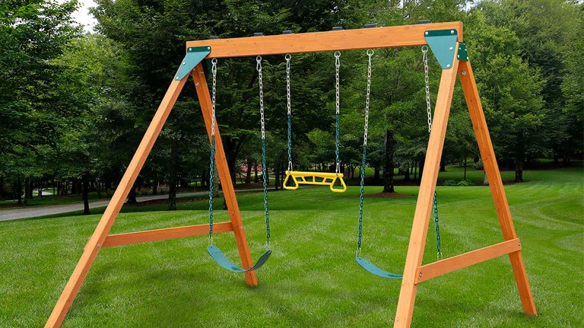 Get a full-sized wooden swing set for $209 delivered during Wayfair's ...